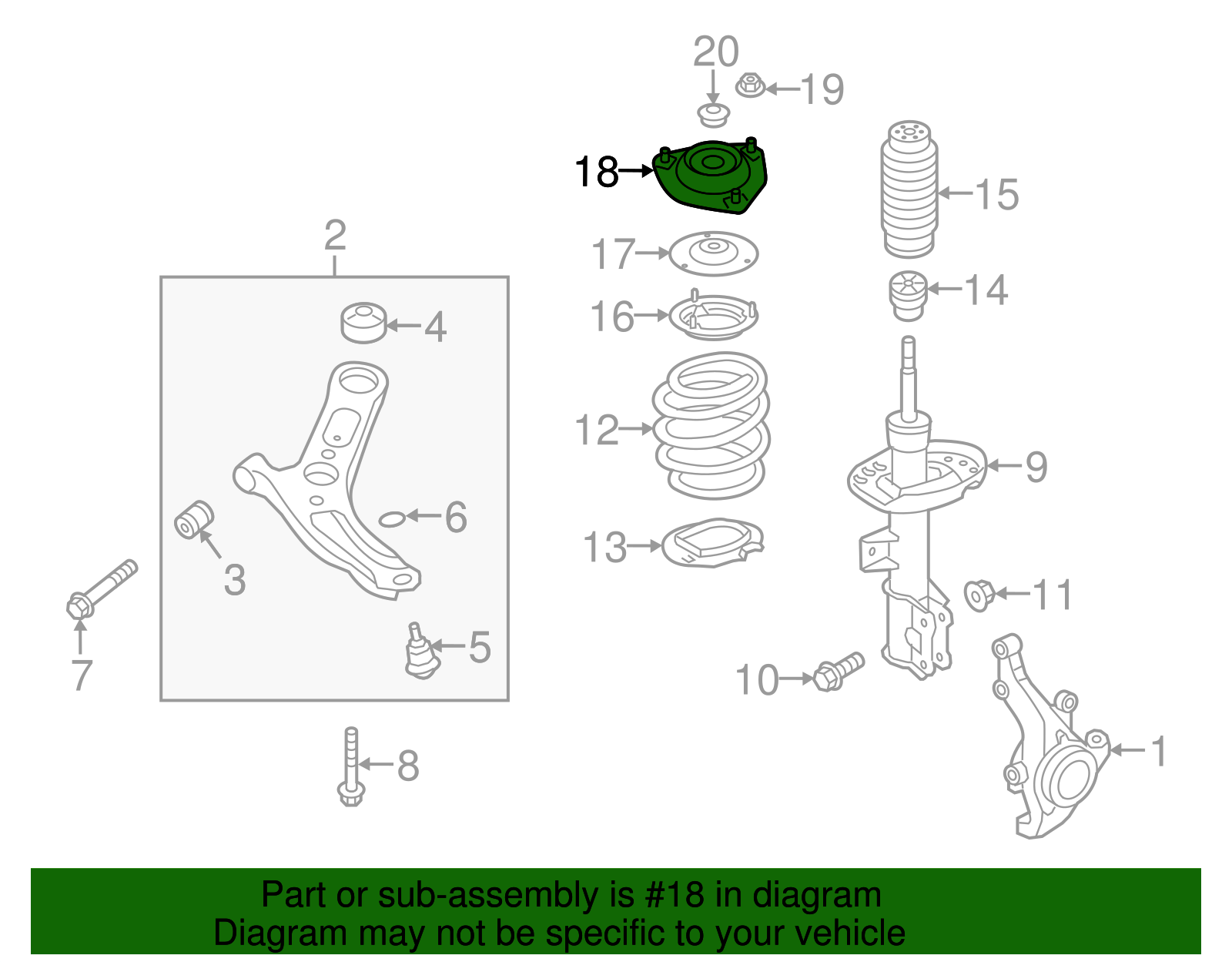 2011-2017 Hyundai Strut Mount 54610-3X200 | OEM Parts Online
