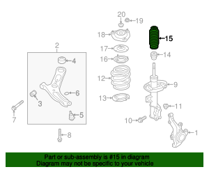 54625-1D000 - Suspension Strut Bellows 2009-2017 Hyundai ...