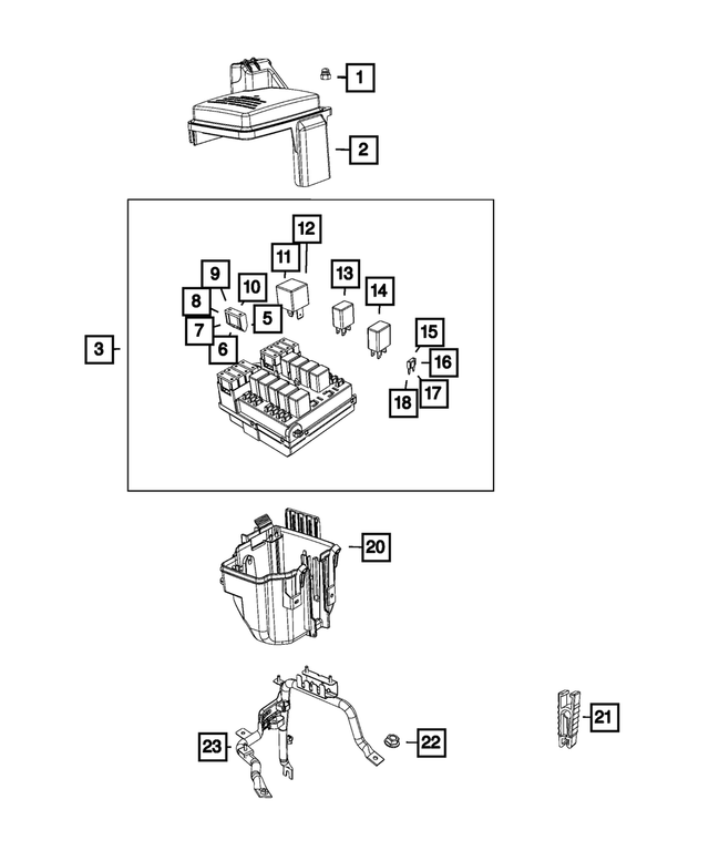 2023-2024 Ram Power Distribution Center Bracket 68583669AB | My Mopar Parts