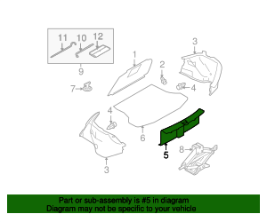 84921-EL10A - Rear Panel Trim - 2007-2011 Nissan Versa | Nissan OEM ...
