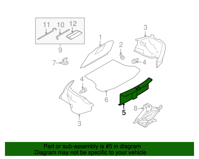 84921-EL10A - Rear Panel Trim - 2007-2011 Nissan Versa | Nissan OEM ...