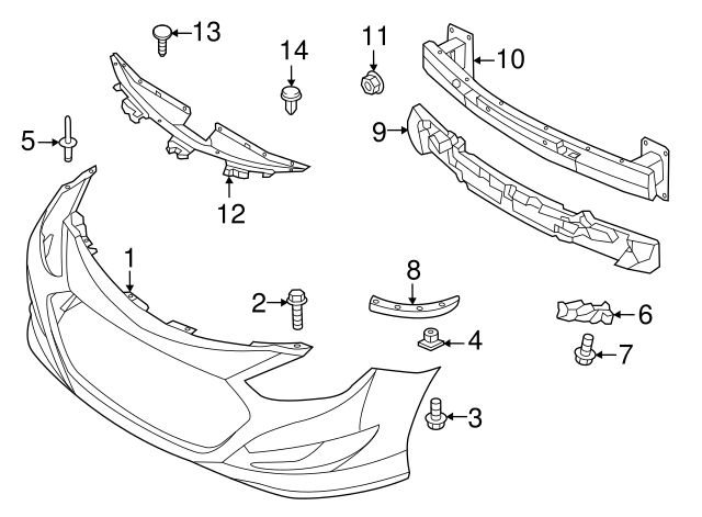 Genuine OEM Bumper Cover Part 86511 4R000 Fits 2011 2015 Hyundai Sonata Up To 35 Off On Every Order And Guaranteed Fit When You Enter Your VIN Parts Hyundai