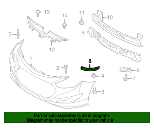 2011-2015 Hyundai Sonata Bumper Cover Support Rail 86555-4R000 | OEM ...