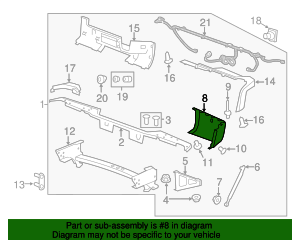 Genuine OEM Primed Passenger Side Rear Bumper Impact Bar End Cap Part ...