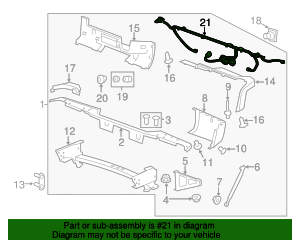 2007-2014 GM Rear License Plate Lamp Wiring Harness 10363788 ...