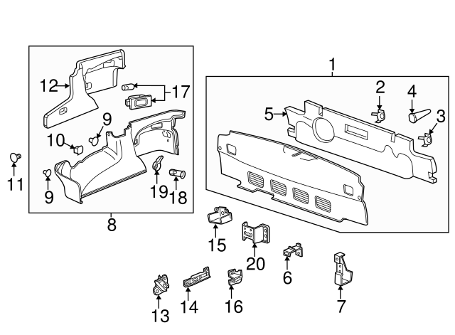 2014-2019 Chevrolet Corvette Jet Black Rear End Trim Finish Panel ...