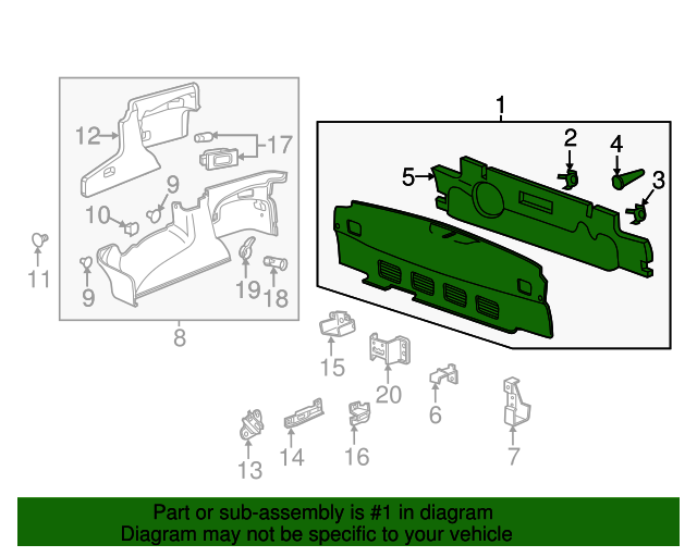 2014-2019 Chevrolet Corvette Jet Black Rear End Trim Finish Panel ...