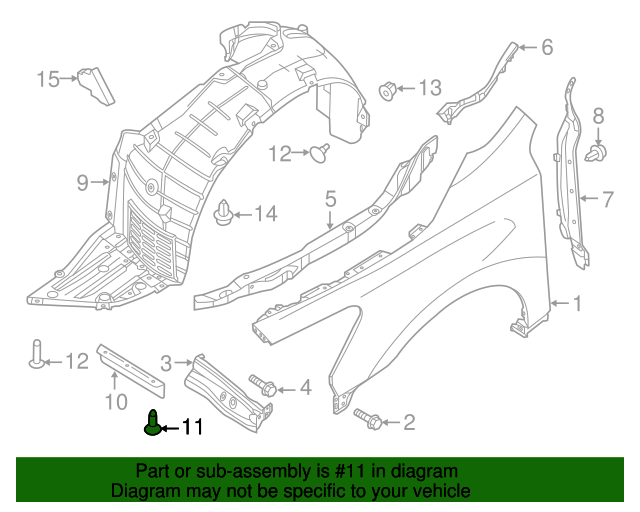 2013-2020 Nissan Fender Liner Retainer 638483TA0A | TascaParts.com