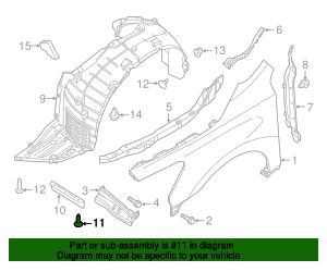2013-2020 Nissan Fender Liner Retainer 638483TA0A | TascaParts.com