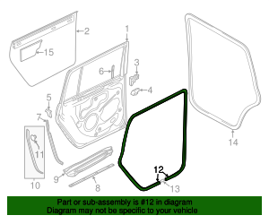 1999-2009 Volkswagen Door Weather-Strip 1K6-839-701-F-9B9 | QuirkParts