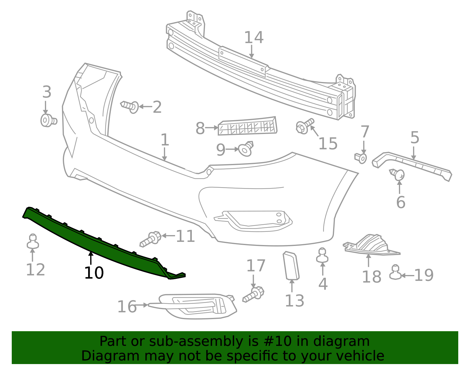 71510-TBA-A50 - Garnish Assembly Rear Bumper (Lower) - 2019 2020 Honda ...