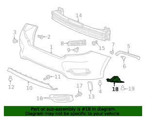 71504-TBA-A00 - Bumper Corner Cover 2016-2021 Honda Civic | Honda Parts ...