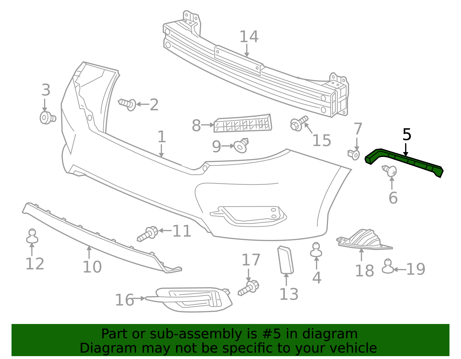 71593-TBA-A00 - Bumper Cover Support Rail 2016-2021 Honda Civic ...
