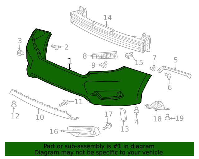 04715-TBA-A00ZZ - Bumper Cover 2016-2021 Honda Civic | Honda Parts Online