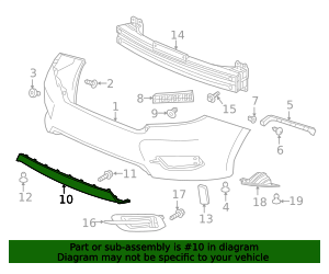 71510-TBA-A50 - Garnish Assembly Rear Bumper (Lower) - 2019 2020 Honda ...