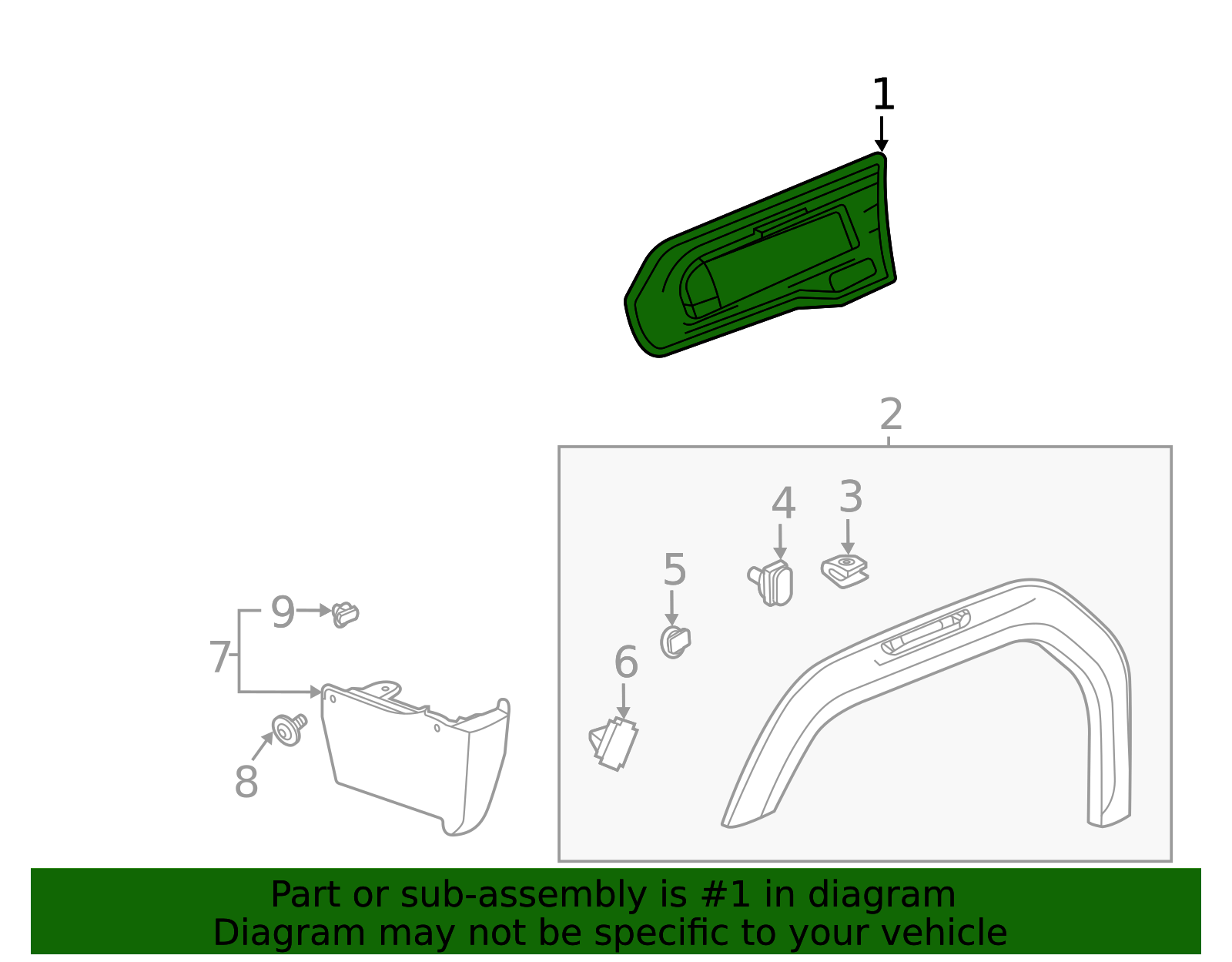 84586294 - Bright Metal Front Passenger Side Fender Ornamentation Vent ...