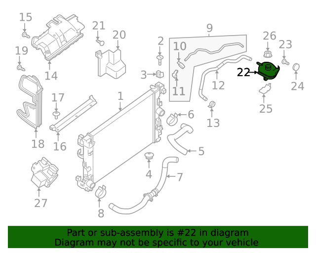 2018-2024 Nissan Reservoir Tank 21710-5RB0A | Nissan Parts OEM