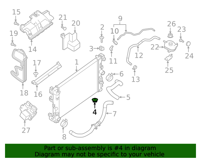 2018-2019 Nissan Kicks Radiator Assembly Lower Mount 21506-00Q0B ...