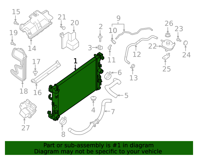 2018-2019 Nissan Kicks Radiator Assembly 21410-5RB0B | TascaParts.com
