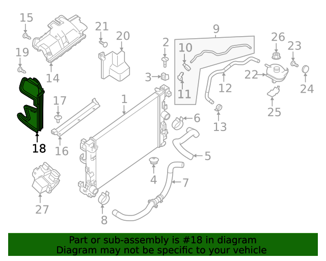 2021-2024 Nissan Kicks Radiator Support Baffle 92185-5R05A ...