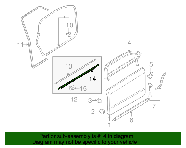 2002-2008 Audi Seal Strip 8E0-837-478-C | OEM Parts Online