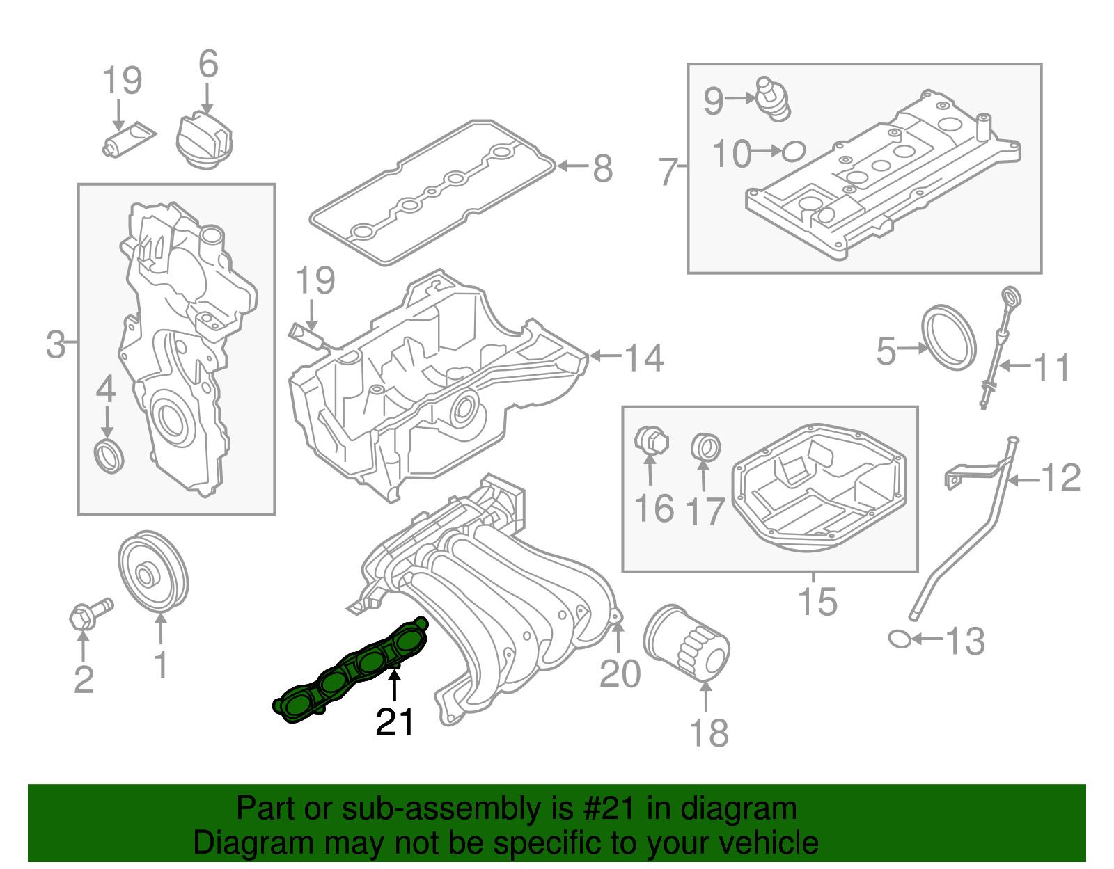2007-2021 Nissan Manifold Gasket 14035-EL00A | Parts for Nissans
