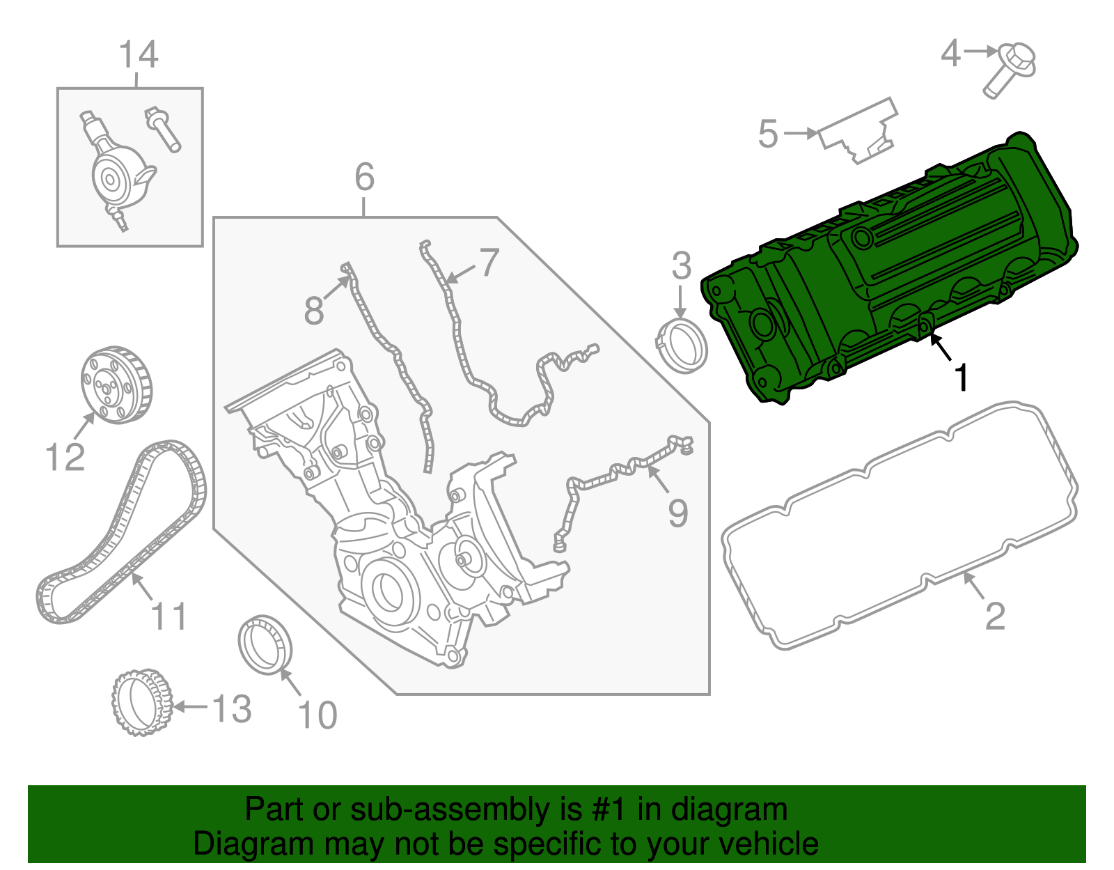 2017-2018 Ford Valve Cover cc3z6582k | TascaParts.com