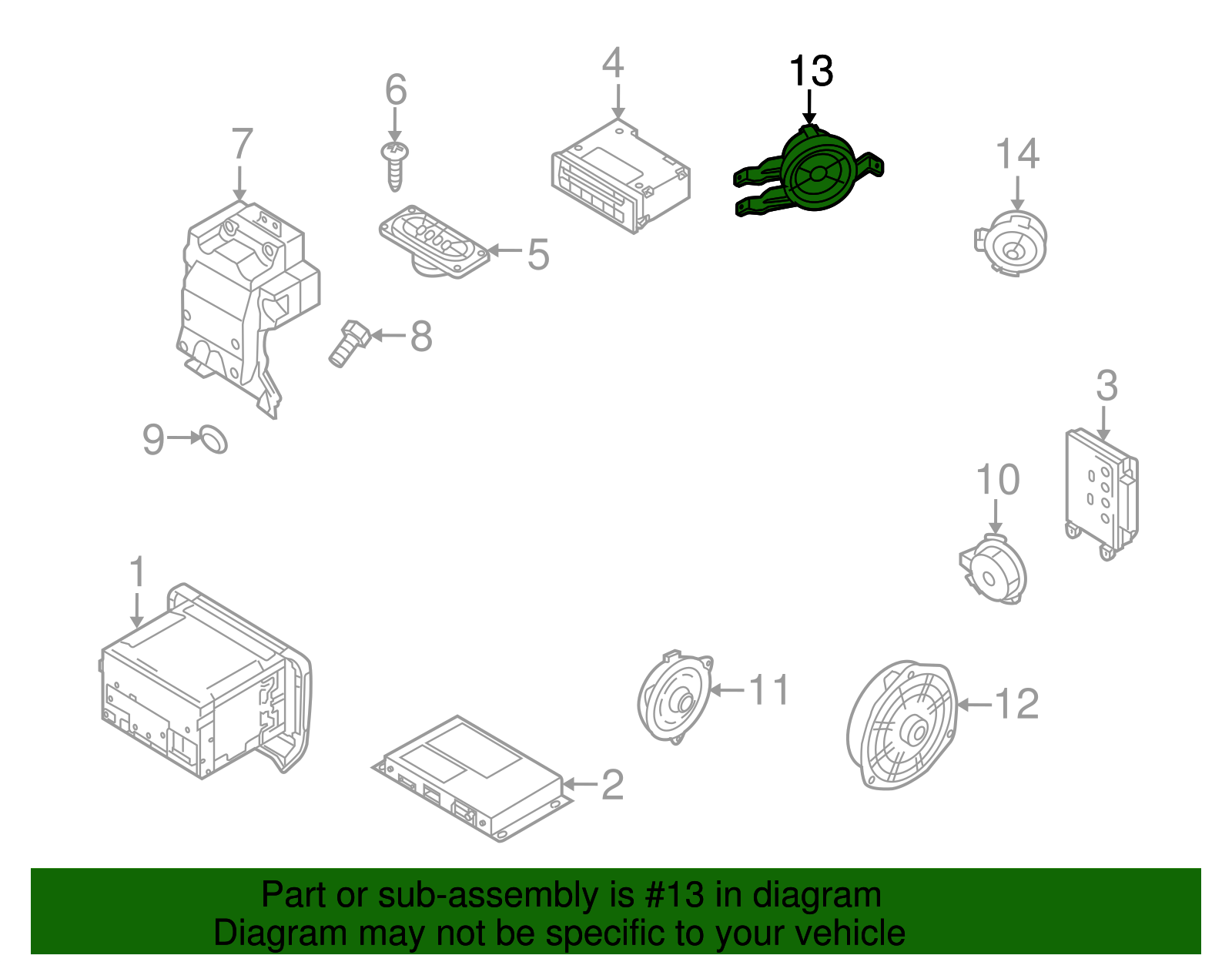 420-035-411-C - Speaker 2008-2015 Audi R8 | AutoNation Parts