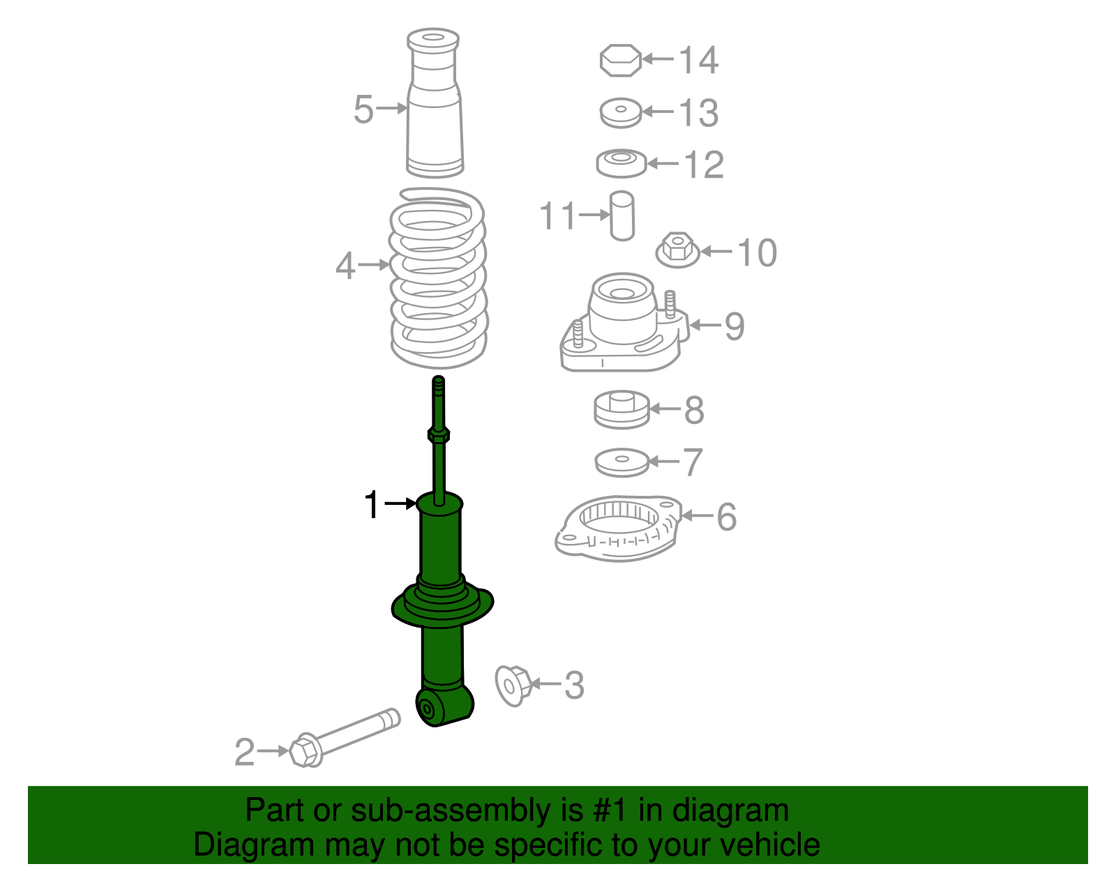 56210W360P - Shock Absorber 2013-2024 Mitsubishi Outlander Sport ...