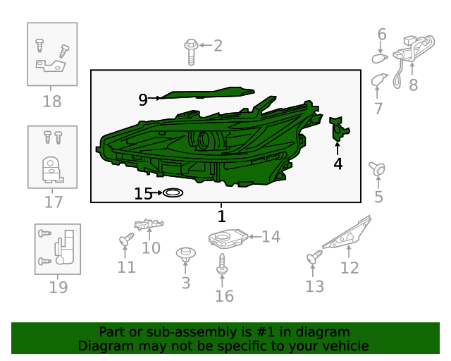 2019-2022 Lexus Composite Headlamp 81145-33F31 | OEM Parts Online