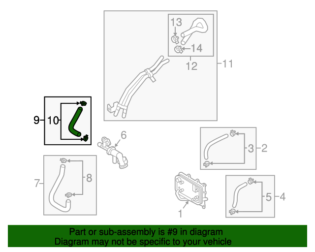 25414-2W500 - Engine Coolant Hose - 2013-2018 Hyundai | World OEM Parts ...
