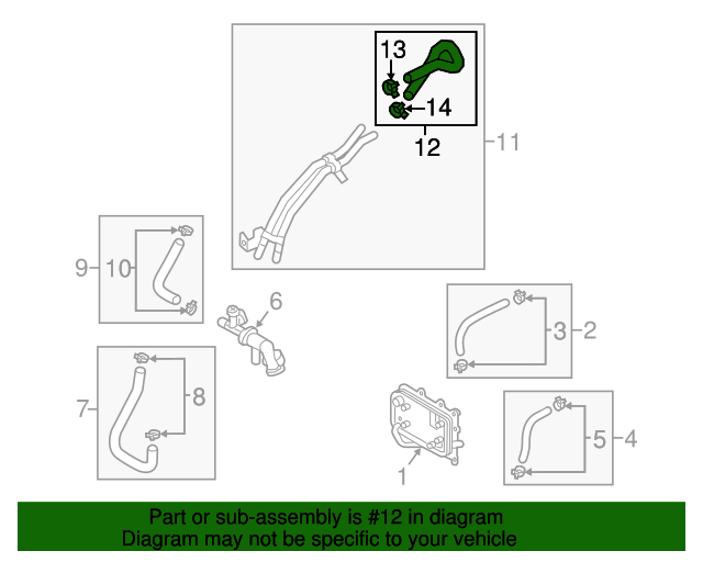 97324-2WBA0 - Engine Coolant Hose 2017-2018 Hyundai Santa Fe Sport ...