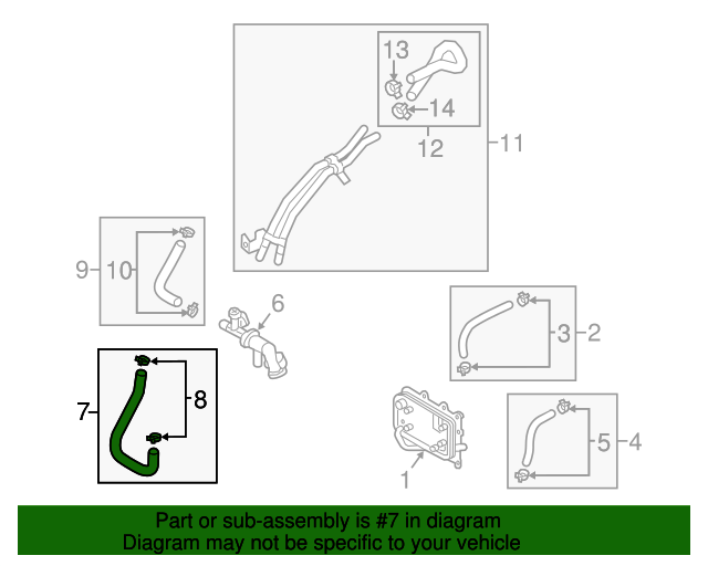 2013-2018 Hyundai Engine Coolant Hose 25415-2W500 | OEM Parts Online