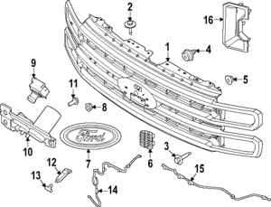 2023-2024 Ford F-250 Super Duty Grille Assembly PC3Z-8200-KA ...