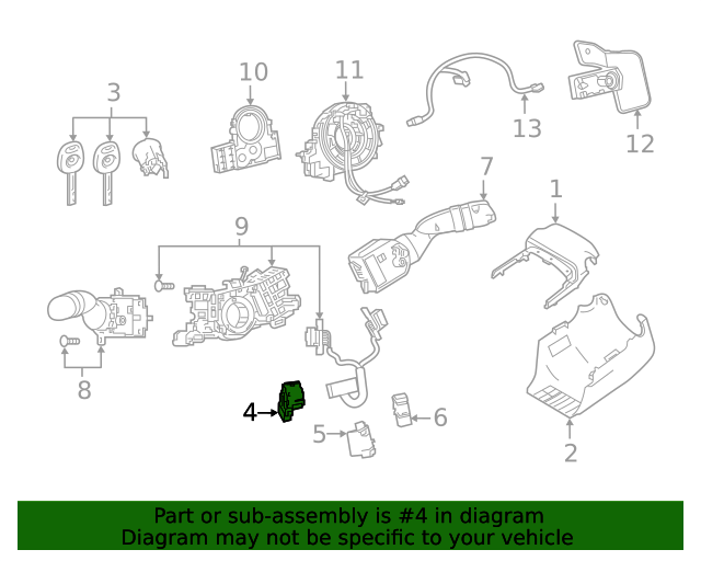 84450-06050 - Ignition Switch - 2017-2023 Toyota | OEM Genuine Toyota Parts