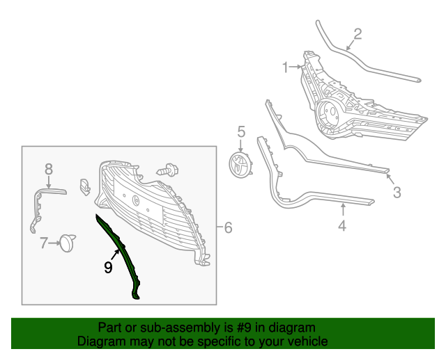 2015-2017 Toyota Yaris Side Molding 53124-0D200 | Toyota Parts Center