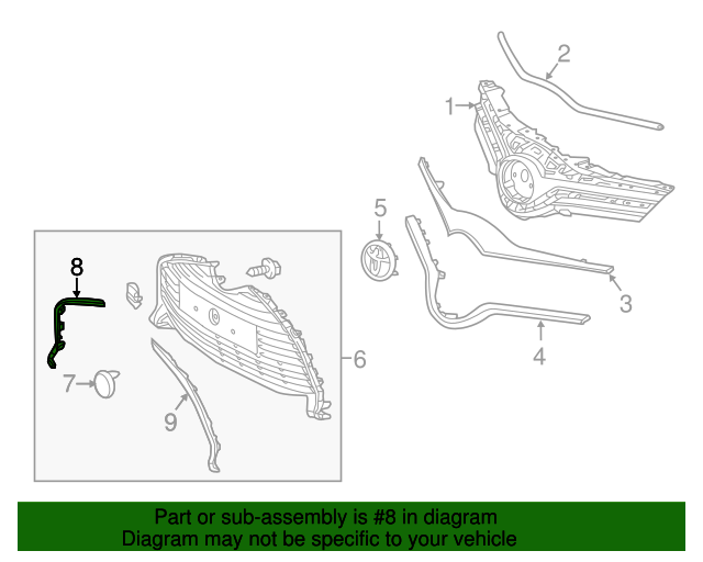2015-2017 Toyota Yaris Side Molding 53123-0D080 | Toyota Parts