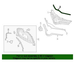 2015-2018 Toyota Yaris Seal To Hood 53395-0D030 | Toyota Parts Center