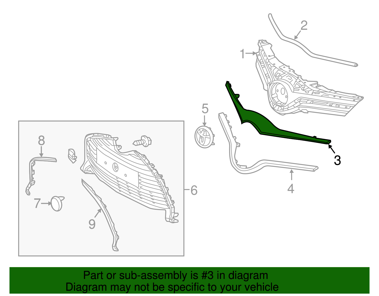 2015-2017 Toyota Yaris Upper Molding 52719-0D900 | Toyota San Diego Parts