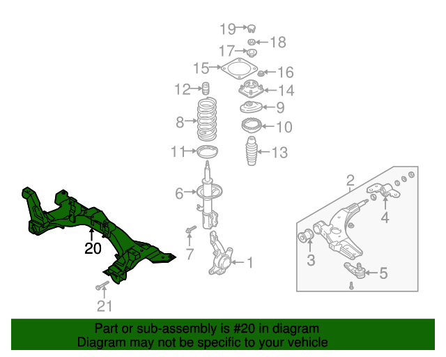 0K2NA-34800D - Cross-Member - 2002-2004 Kia Spectra | Kia Auto Parts