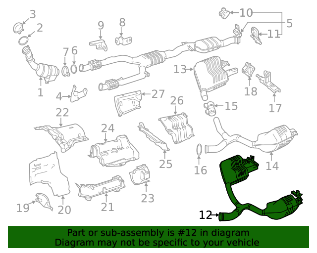 205-490-26-35 - Muffler 2017-2019 Mercedes-Benz C 43 AMG® | Mercedes ...