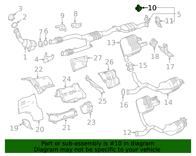 2015-2023 Mercedes-Benz Muffler & Pipe Rear Bracket 205-490-29-40 ...