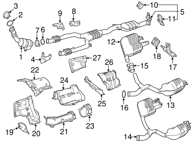 205-680-13-22-64 - Heat Shield 2017-2020 Mercedes-Benz | Mercedes-Benz ...
