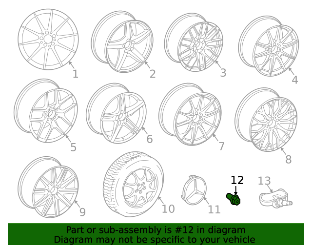 2014-2023 Mercedes-Benz Wheel Lug Bolt 005-990-25-00 | MB OEM Parts