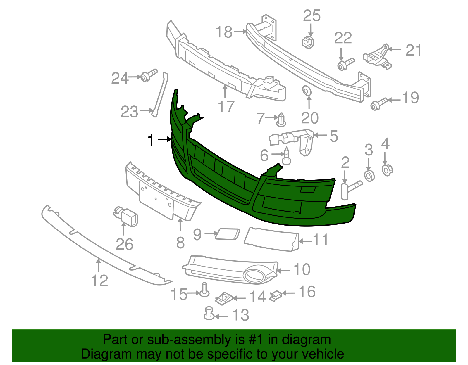 2008-2010 Audi Bumper Cover 8J0-807-105-A-GRU | Audi OEM Parts Guy