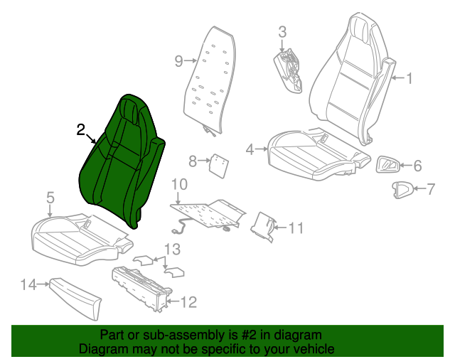 2014-2016 Porsche Panamera Seat Back Cushion Cover 970-522-141-78-DAB ...