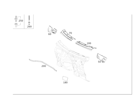 Fire Wall and Connection Parts for 2008 Mercedes-Benz ML 320 | Mercedes ...