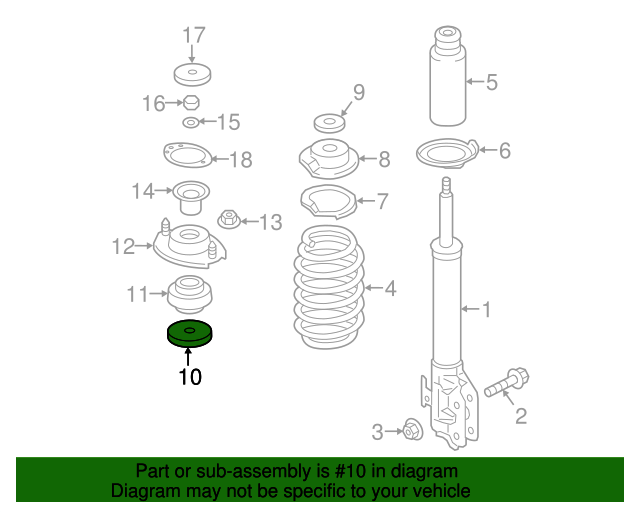 2014-2024 Mitsubishi Strut Mount 4060A468 | Mitsubishi Parts Warehouse ...
