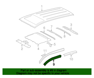 Genuine Toyota Rail Reinforced part# 61211-0R010 for 2006-2012 Toyota ...