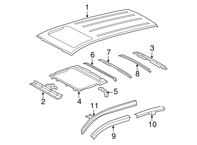 Genuine Toyota Rail Reinforced part# 61211-0R010 for 2006-2012 Toyota ...